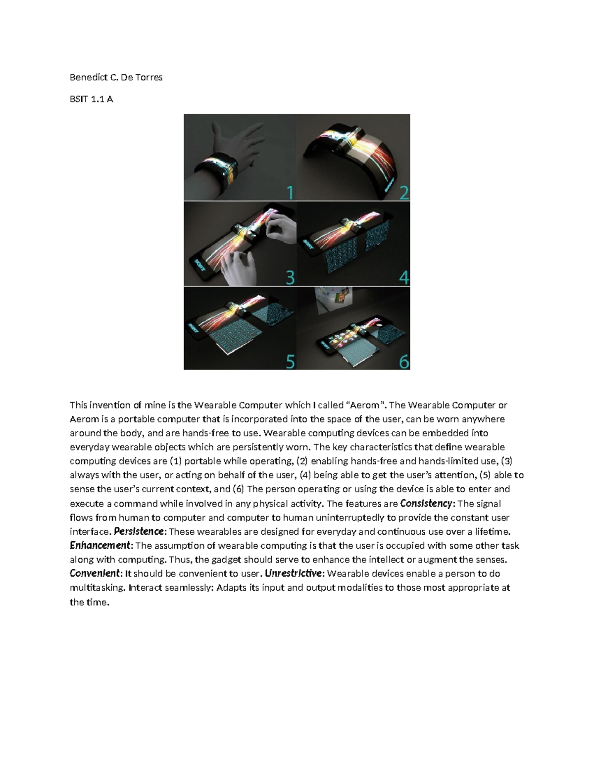 Wearable Computer Design - BSIT 1.1 A Project Overview - Studocu