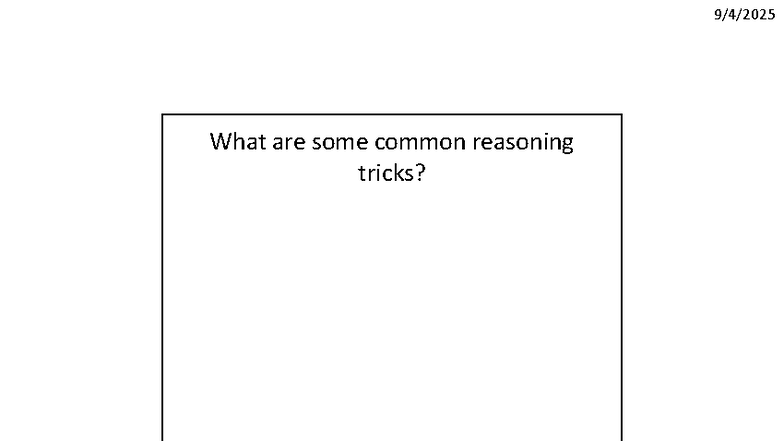 Common Reasoning Tricks: Understanding Fallacies and Errors - Studocu