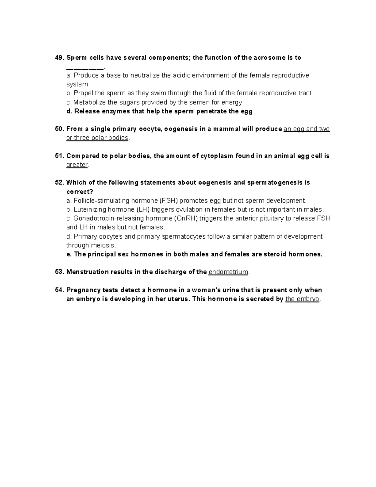 General Biology II Chapter 46 Animal Reproduction Study Guide Part 8 ...