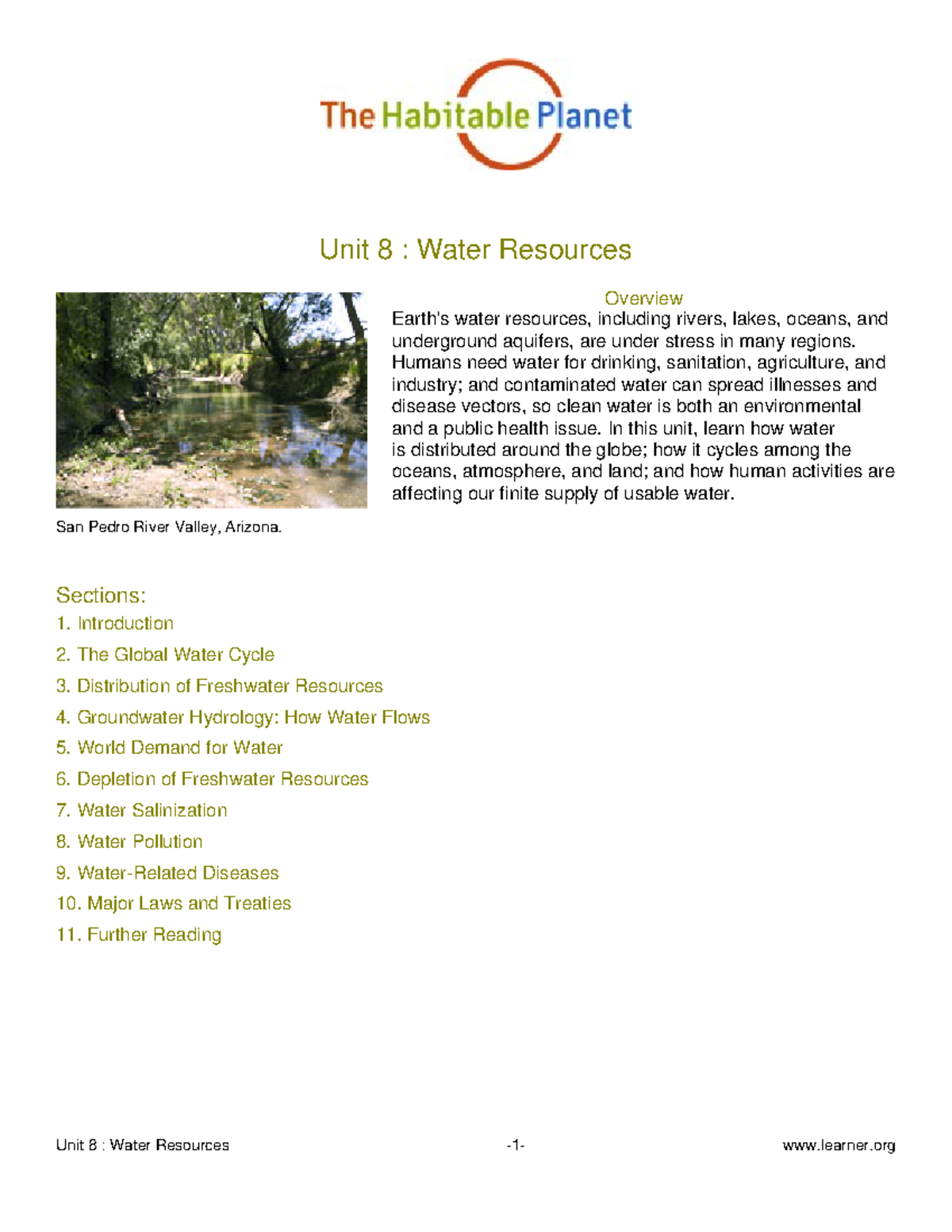 Unit 8: Water Resources - Key Challenges & Solutions Overview - Studocu
