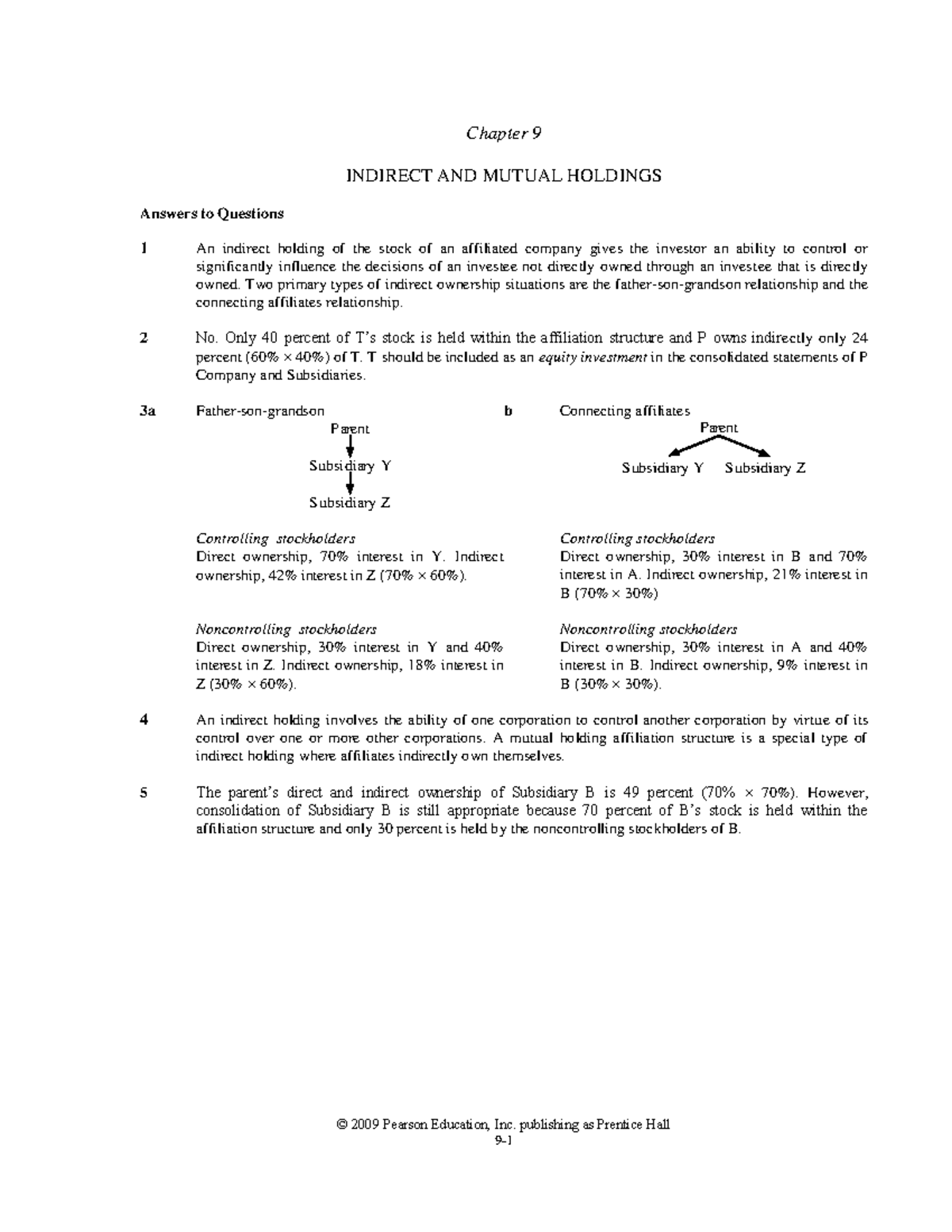 Solution Manual Advanced Accounting 10e by Beams Ch09 - Chapter 9 INDIRECT AND MUTUAL HOLDINGS ...