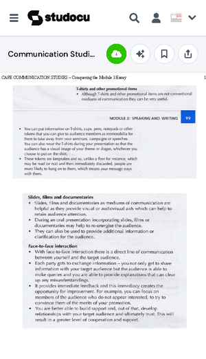 CAPE FOUN1013 Critical Reading & Writing in Social Sciences Solutions - Studocu