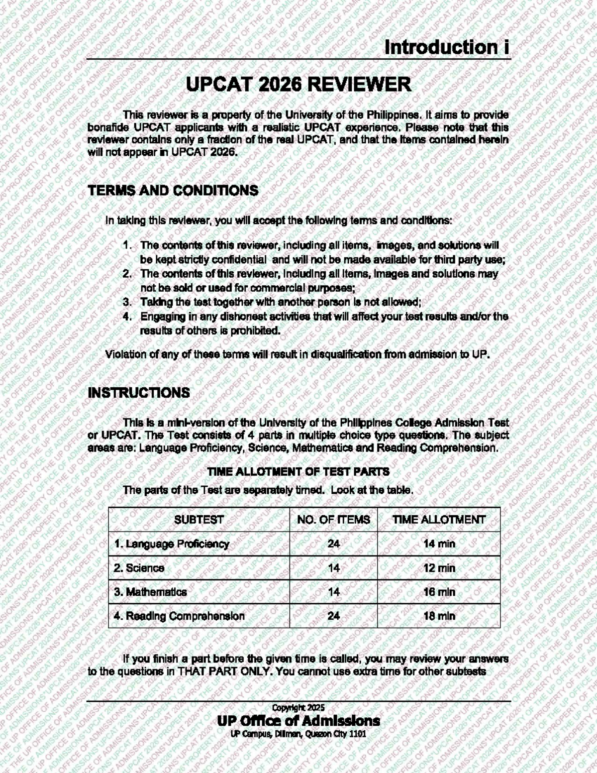 UPCAT 2026 Reviewer: Comprehensive Guide for Applicants - Studocu