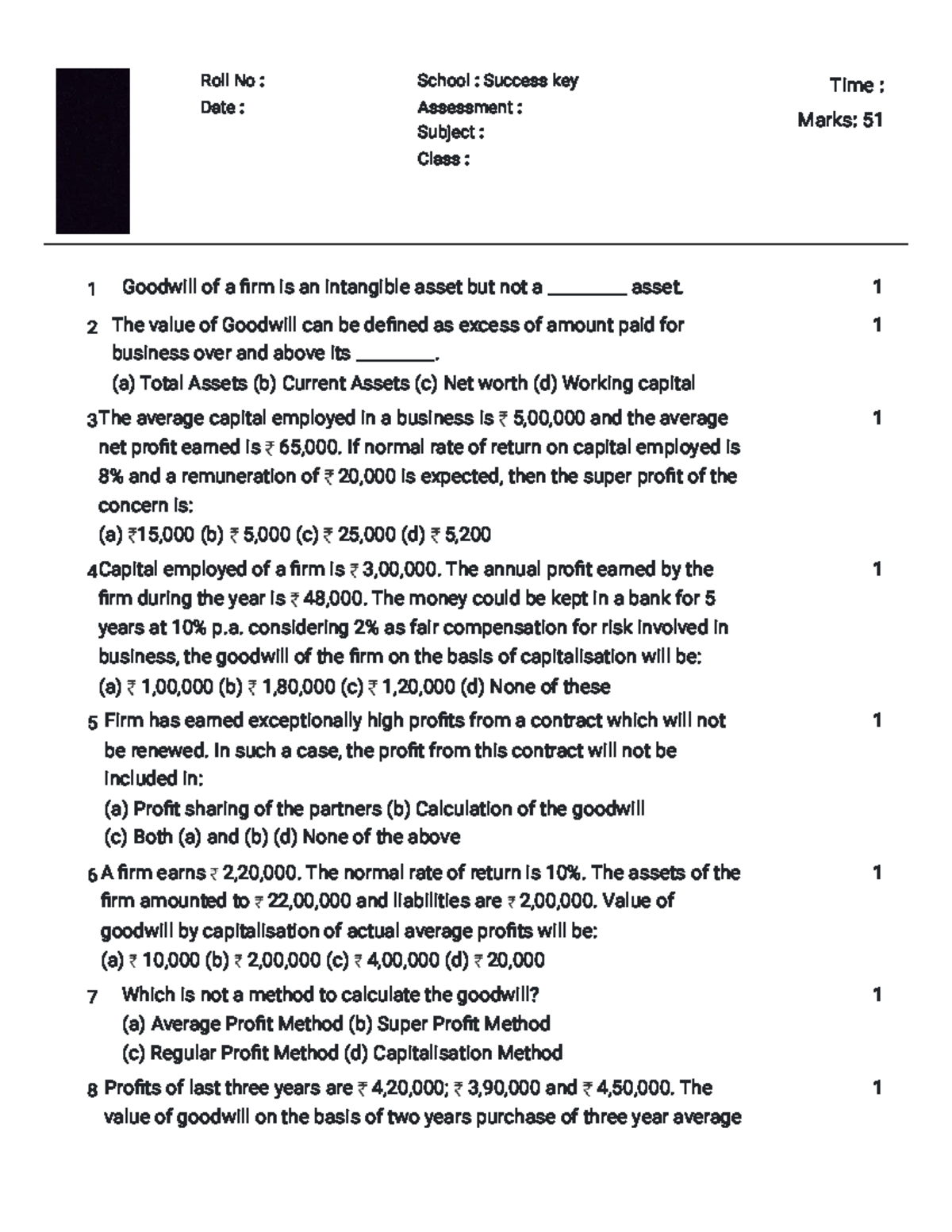 Account Test - Assignment Notes on Goodwill Calculation - Studocu