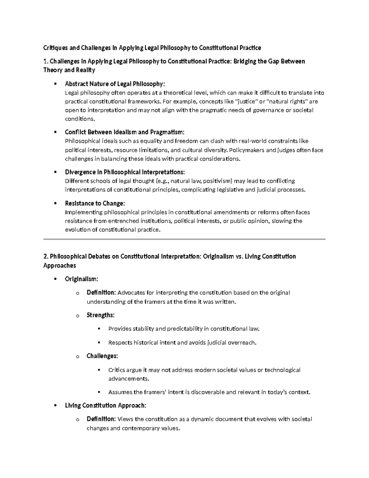 Critiques and Challenges in Applying Legal Philosophy to Constitutional ...