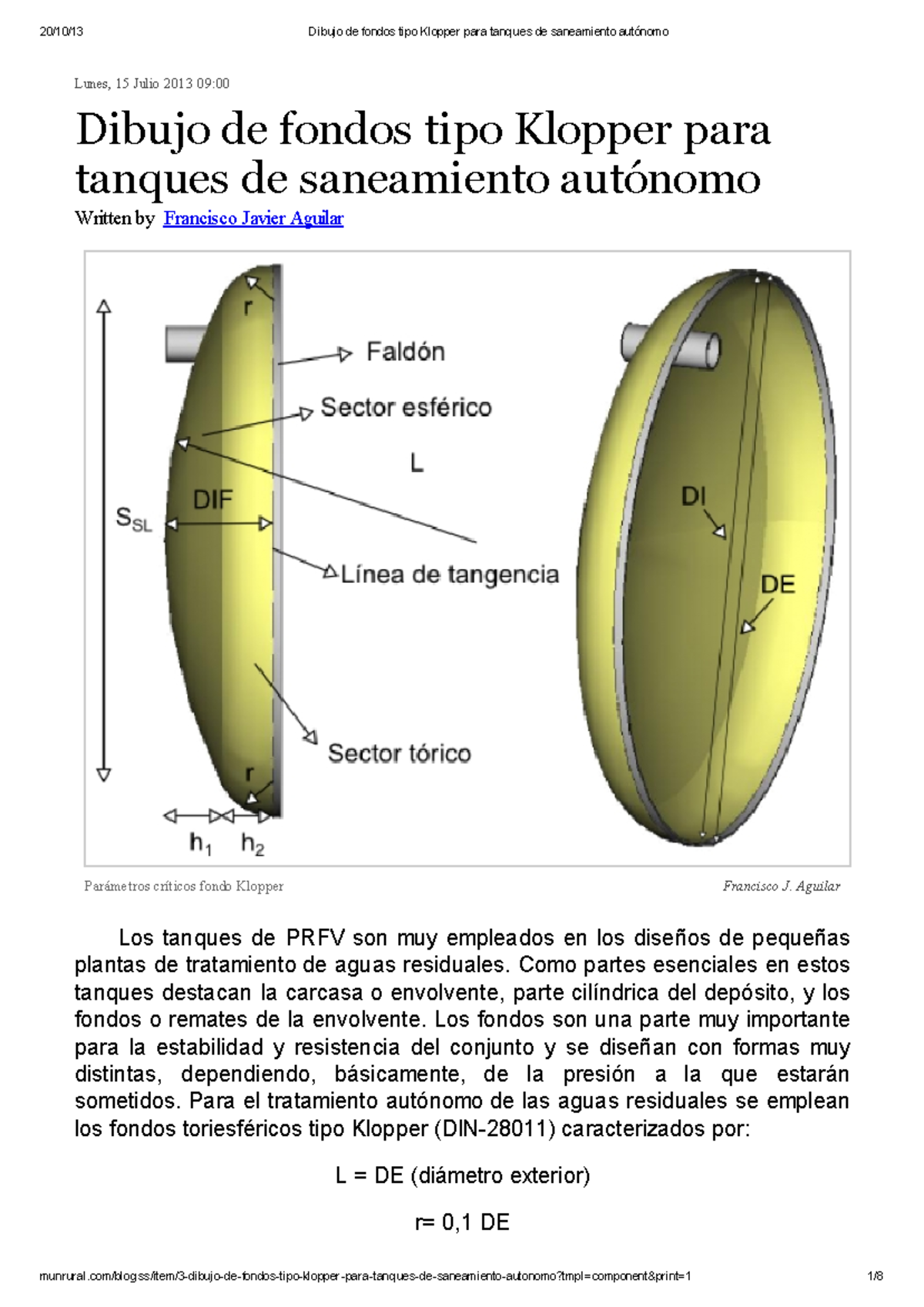 Dibujo de Fondos Klopper para Tanques de Saneamiento Autónomo - Studocu