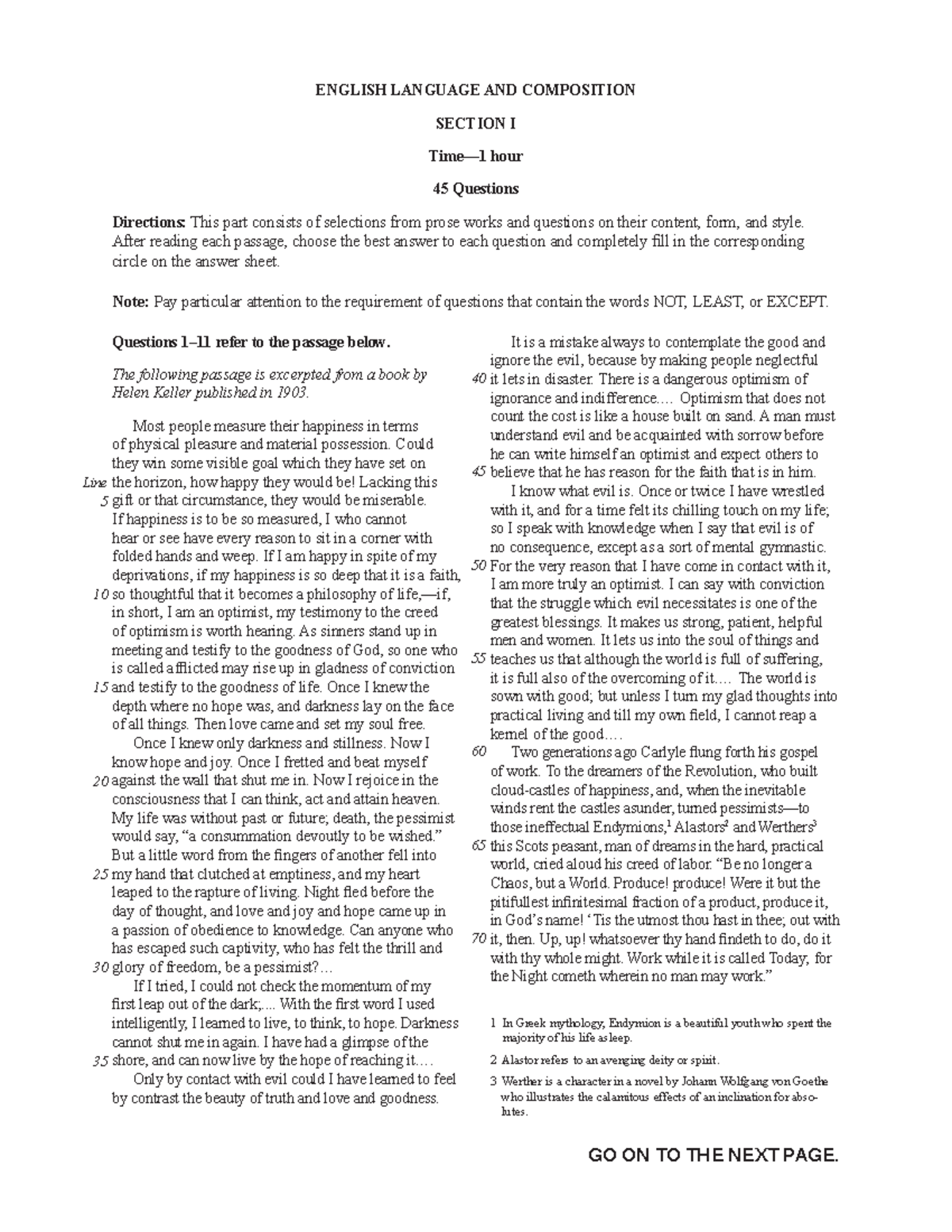 AP Lang Practice Test 1 - Past Exam Paper with Questions - Studocu