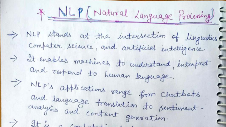 NLP (Natural Language Processing) Handwritten Notes - 1739970199 - Studocu