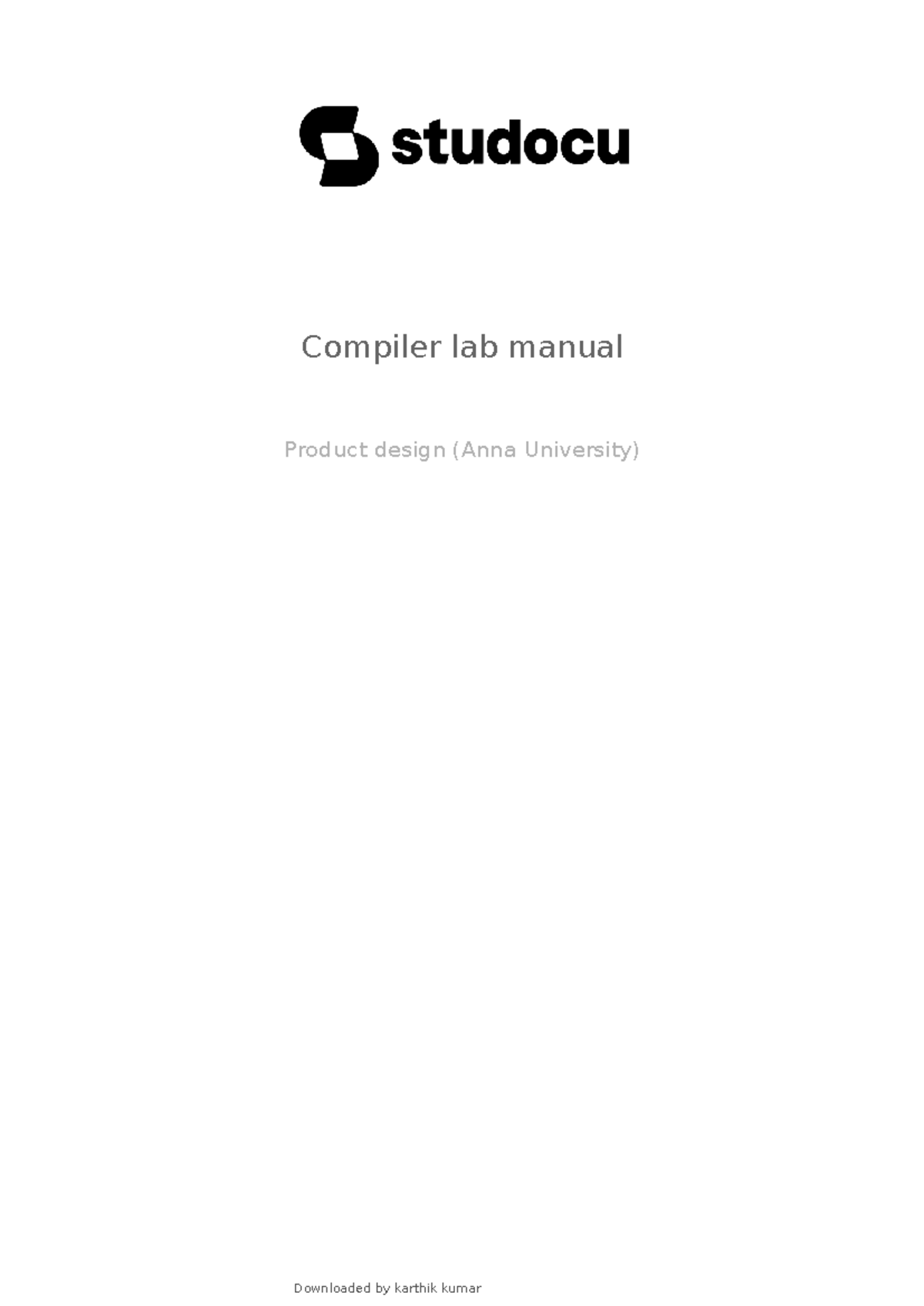 Compiler Lab Manual: Lexical Analyzer & Code Optimization Techniques ...