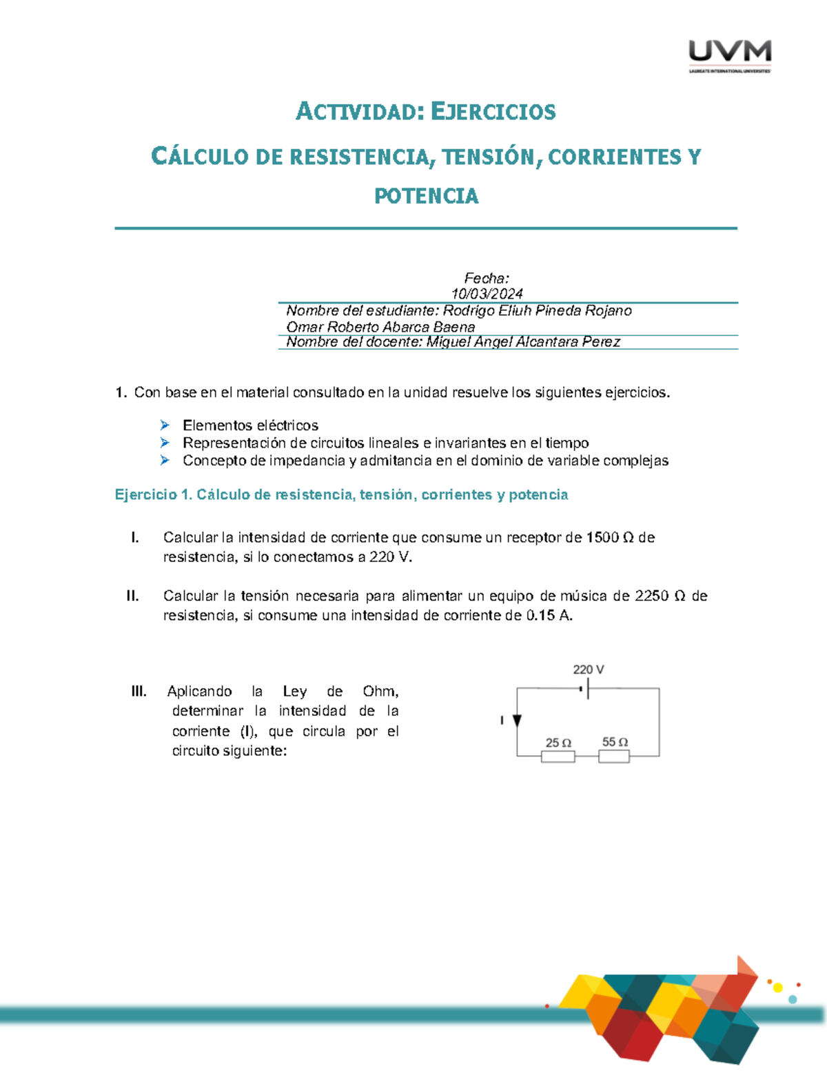 Actividad 2: Análisis de Circuitos y Cálculos Eléctricos - Studocu