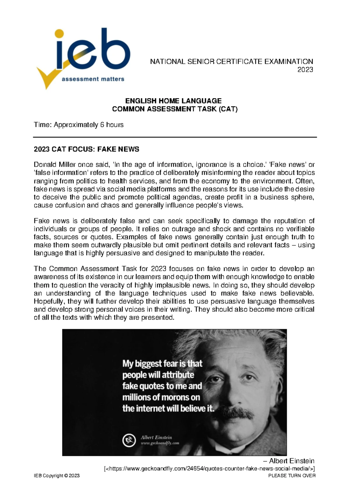 FAL Paper 1 2024 - MEMO - MEMO ENGLISH FIRST ADDITIONAL LANGUAGE PAPER ...