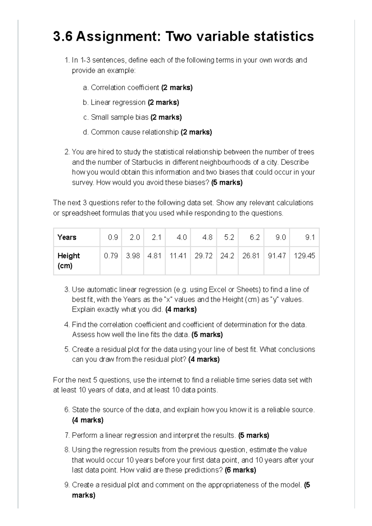 3.6 Assignment: Exploring Two Variable Statistics Concepts - Studocu