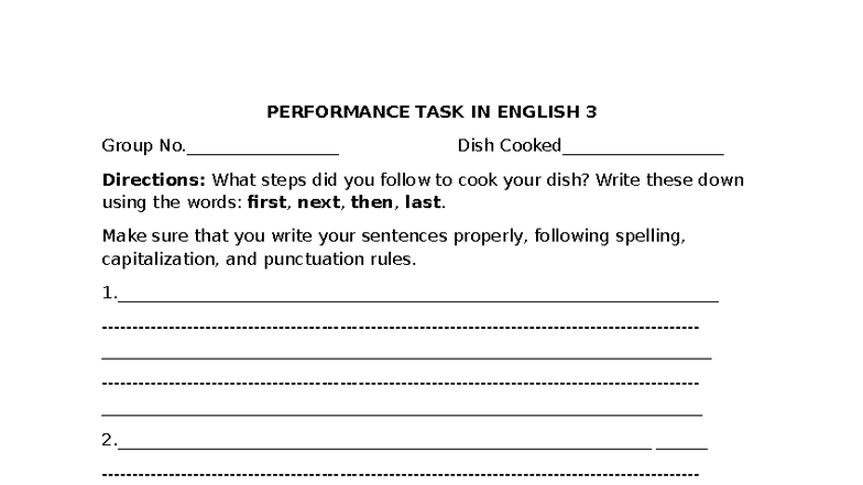 PT Output - Performance Task in English 3 with Rubrics - Studocu