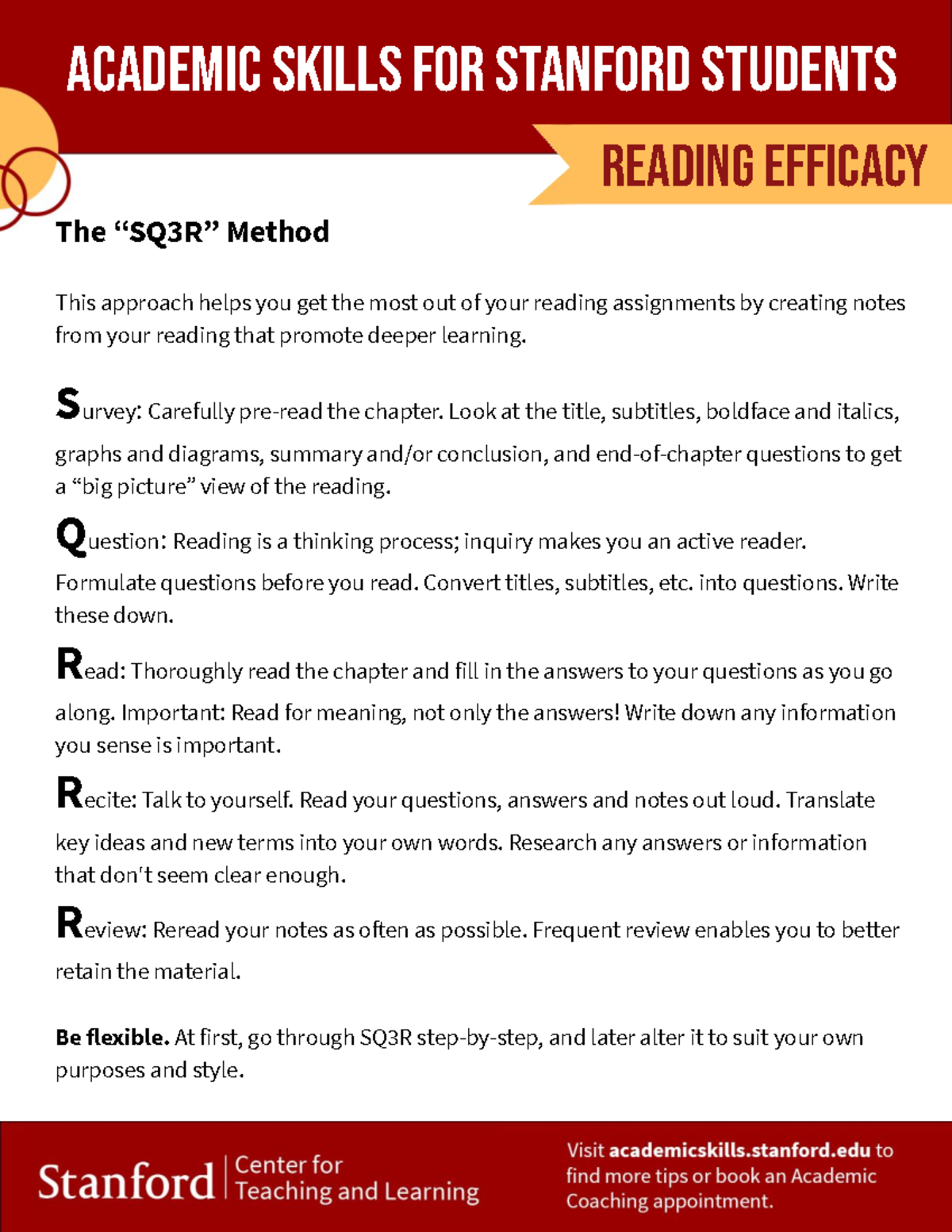 Reading Efficacy SQ3R - asdf - Academic skills for stanford students ...