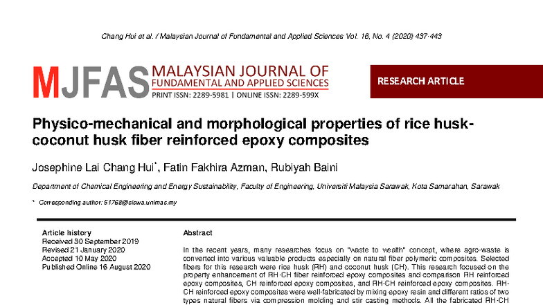 Morphological Properties of Rice Husk and Coconut Husk Fiber Reinforced ...