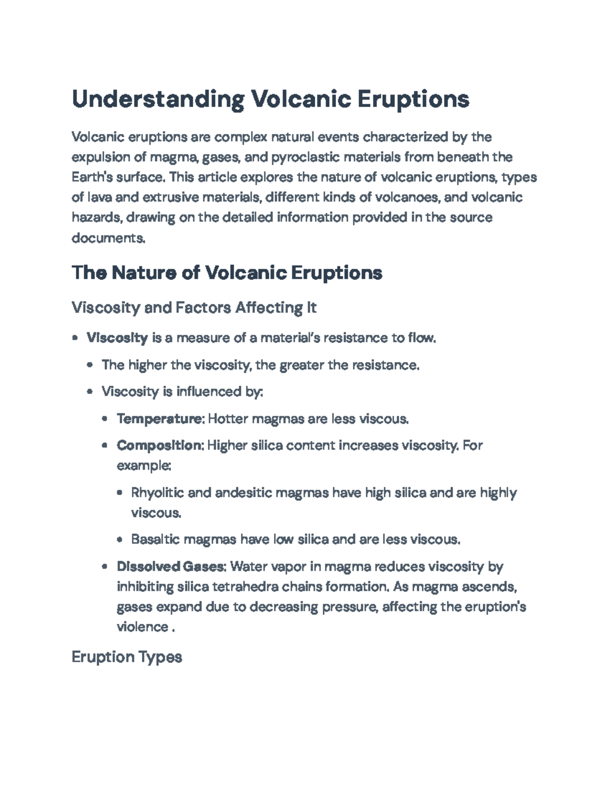 Understanding Volcanic Eruptions: Nature, Types, and Hazards Analysis ...