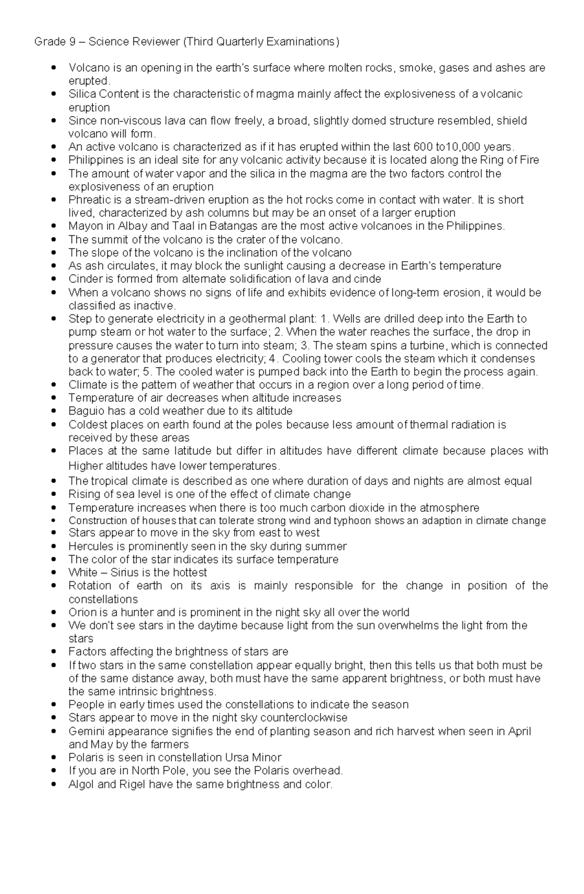 Science 9 - 3rd - Reviewer - Grade 9 – Science Reviewer (Third ...