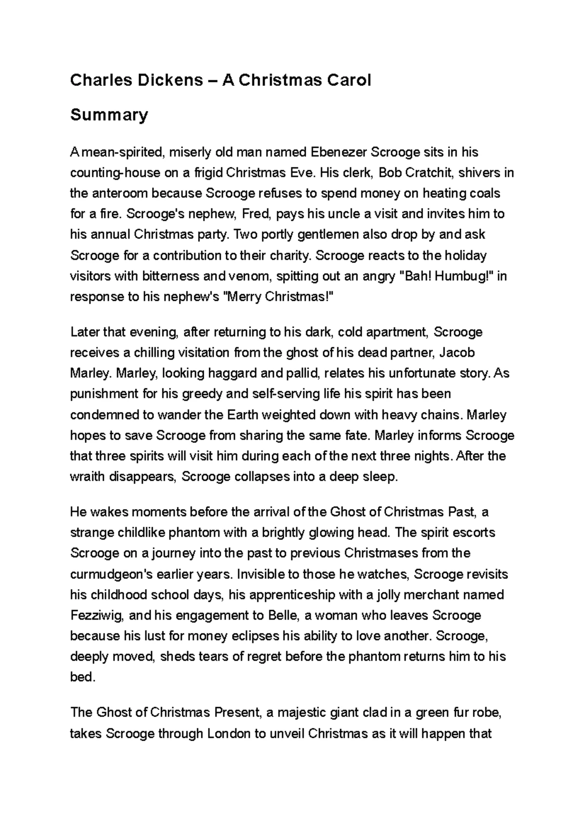 A Christmas Carol Essay - The essay analyses the struggles of the poor ...