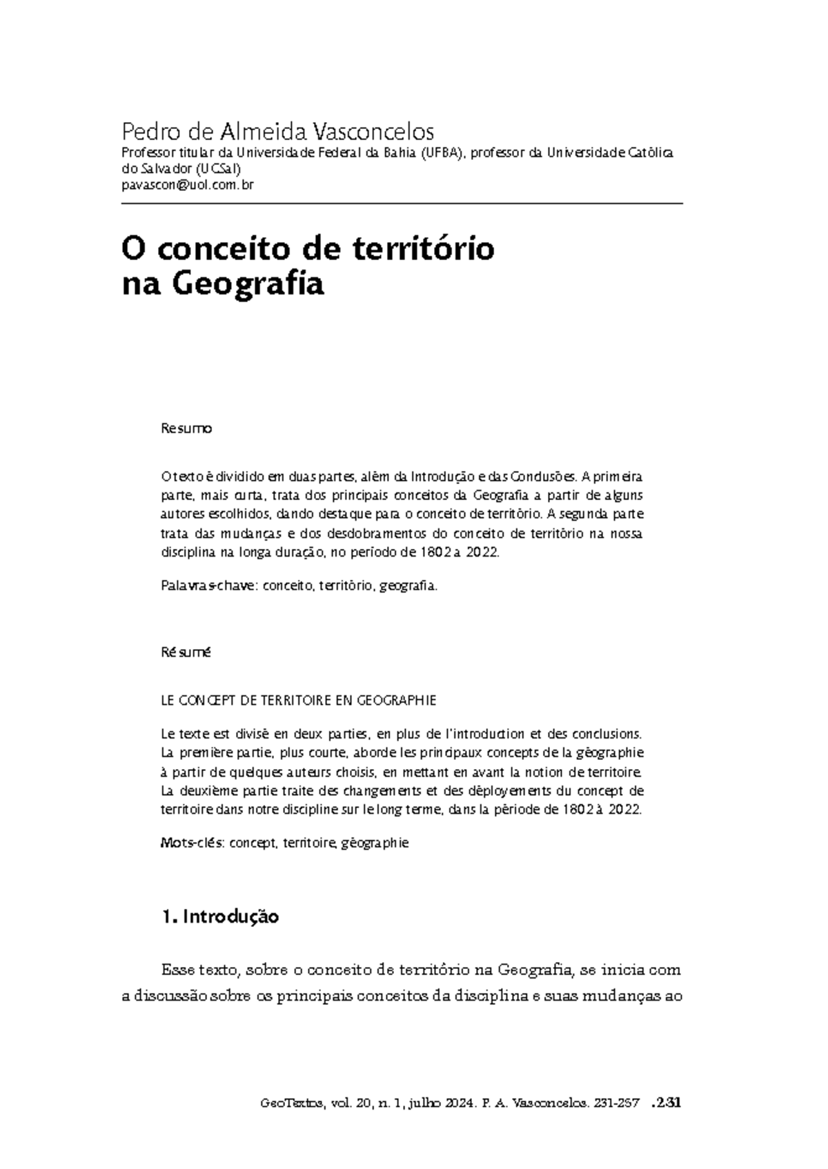 O Conceito de Território na Geografia: Análise Histórica e Crítica ...