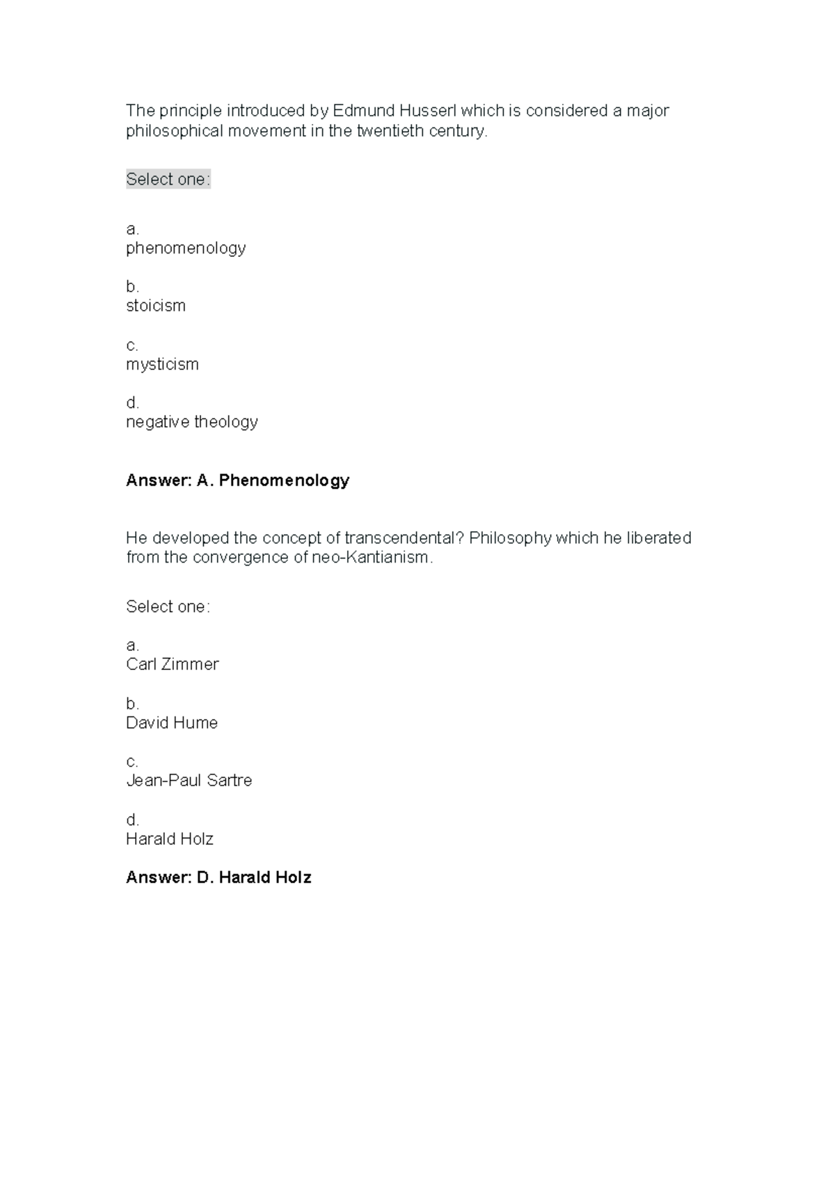 PHI 101: Introduction to Phenomenology and Key Philosophers - Studocu