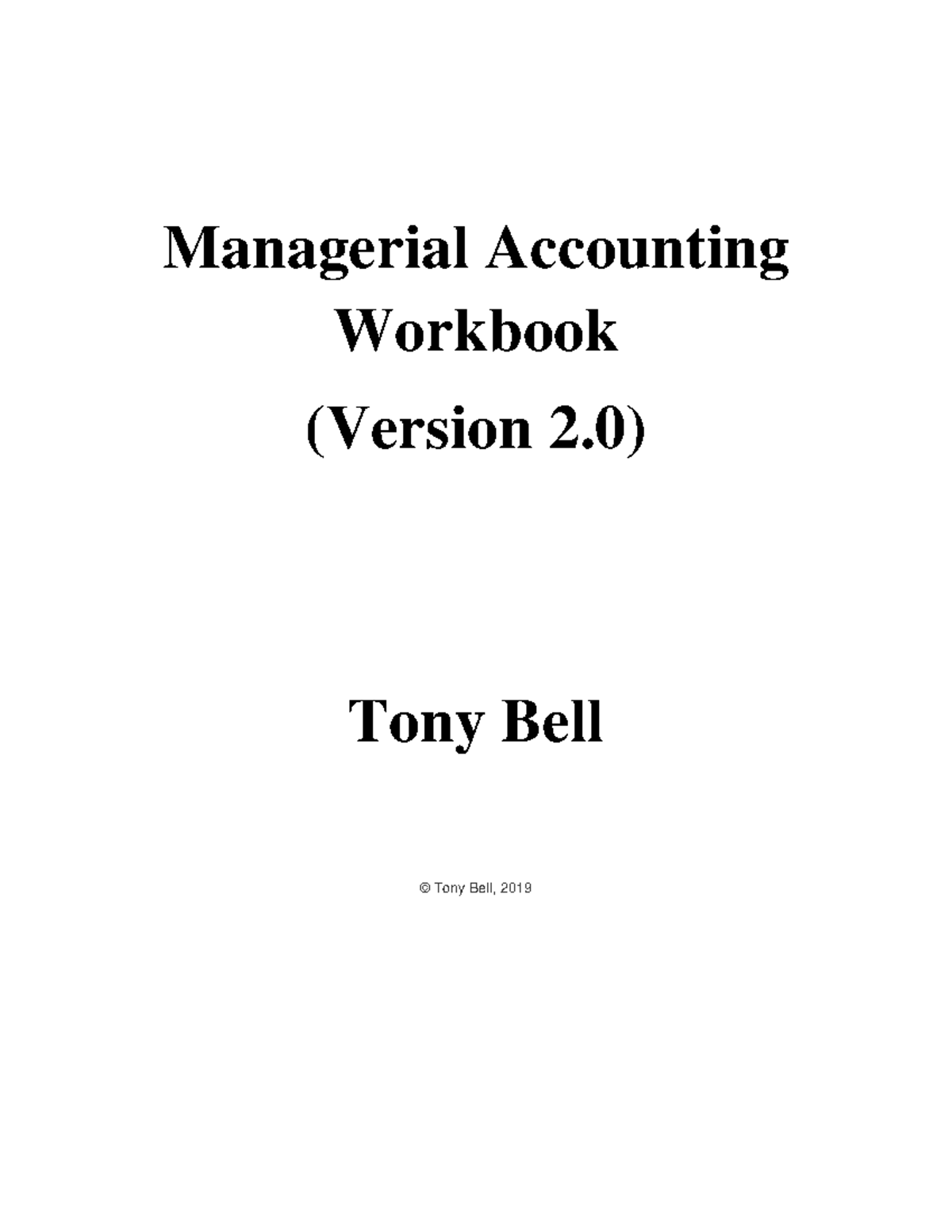 Managerial accounting workbook version - Managerial Accounting Workbook ...