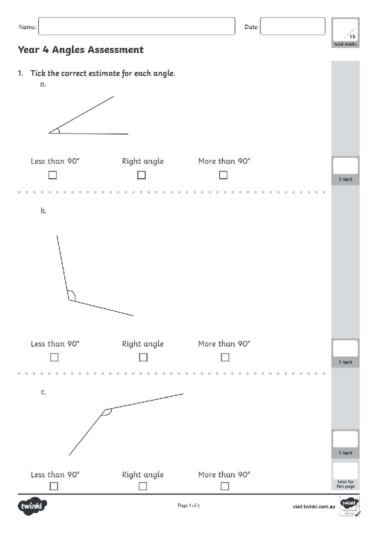 Year 4 Math Assessment: Angles, Factors, Multiplication & Time - Studocu