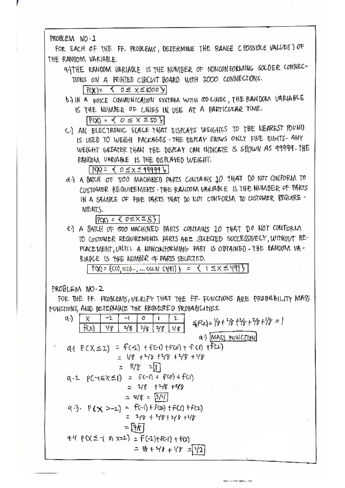 Statistics and Probability Chapter 3 (Practice Problems) - Engineering ...