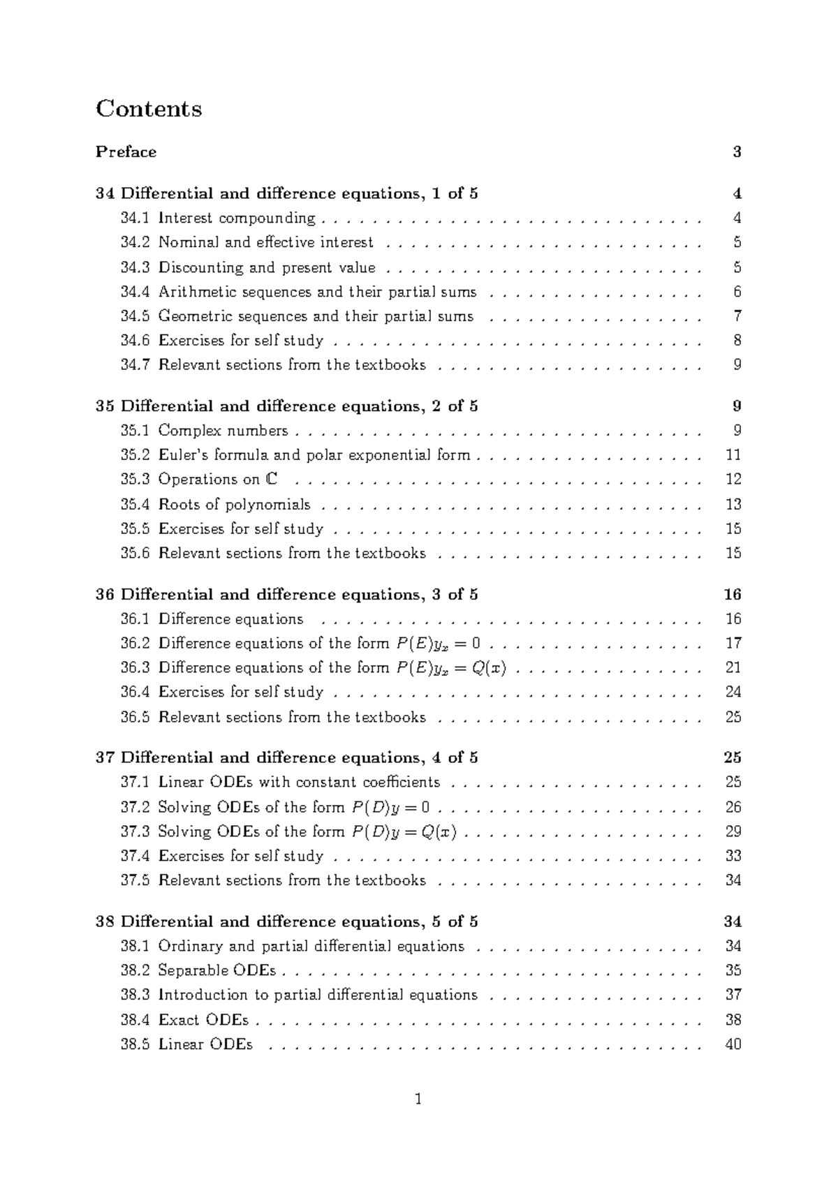 Lecture Notes 2C: Differential and Difference Equations Overview - Studocu