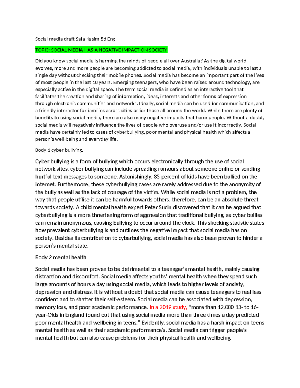 8D Eng Essay Notes: The Negative Impact of Social Media on Society ...
