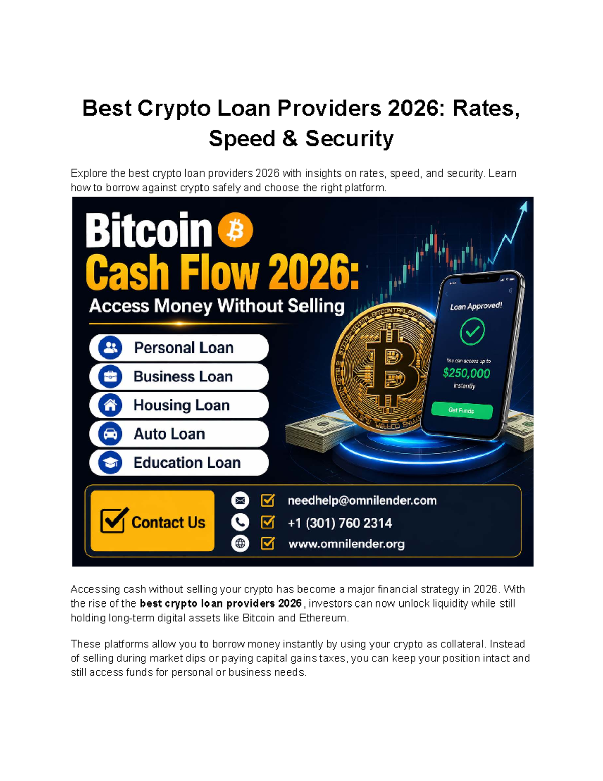 Best Crypto Loan Providers 2026: Rates, Speed & Security Insights - Studocu