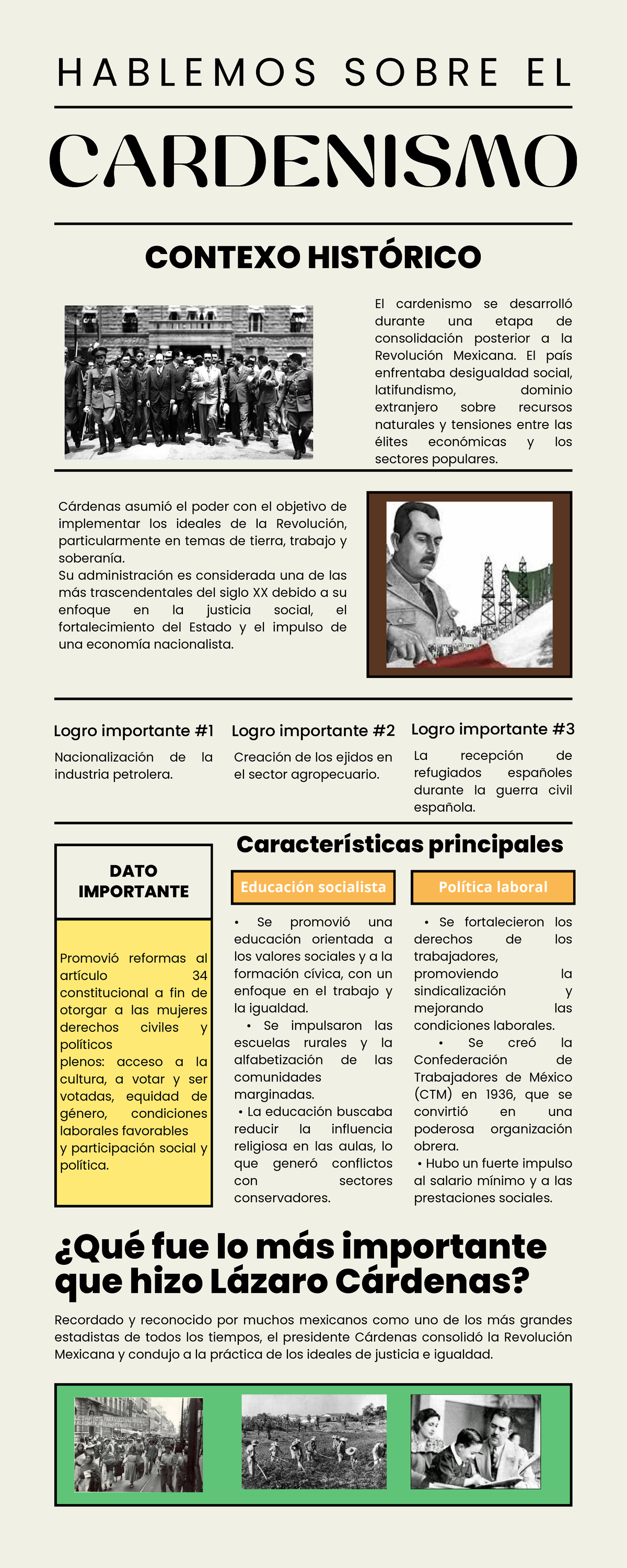 Infografía Sobre El Cardenismo Y Sus Reformas Sociales Y Políticas