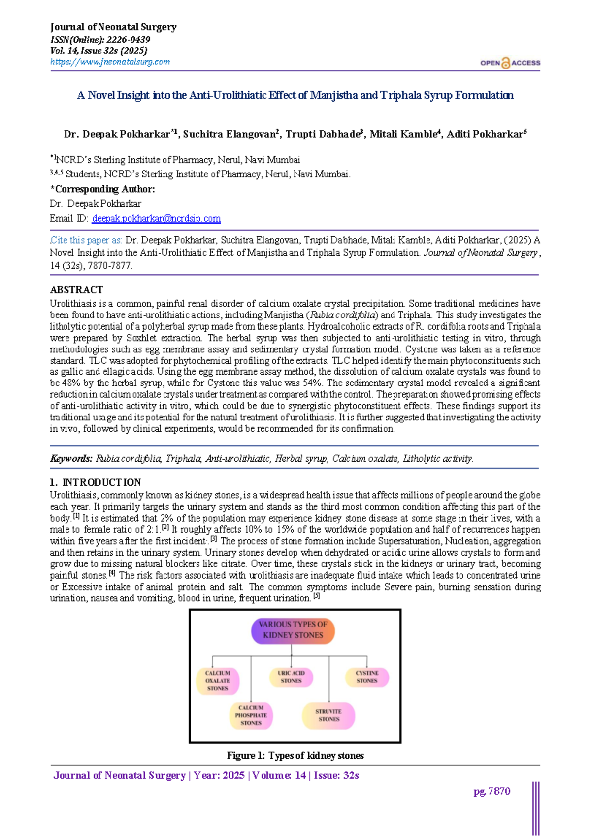 A Novel Insight into the Anti-Urolithiatic Effect of Manjistha and ...