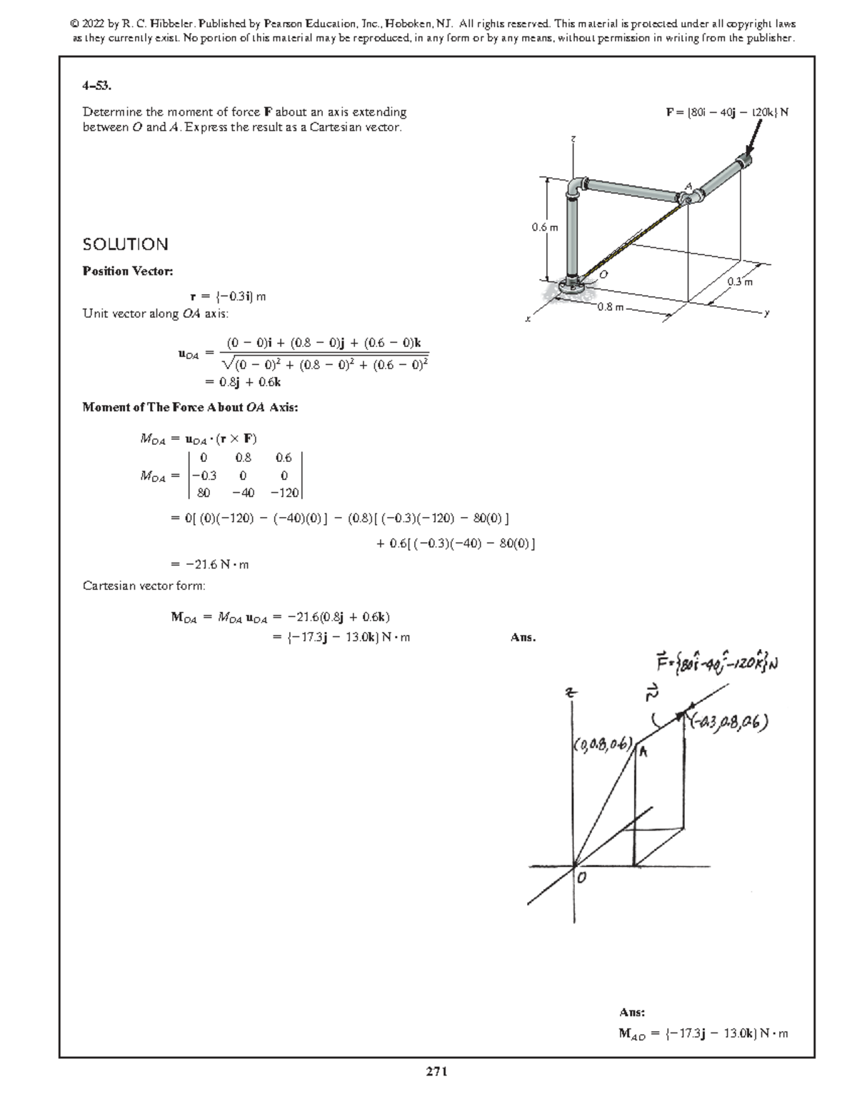 SWK 15th ed Solution Manual - Moment of Force Calculation - Studocu