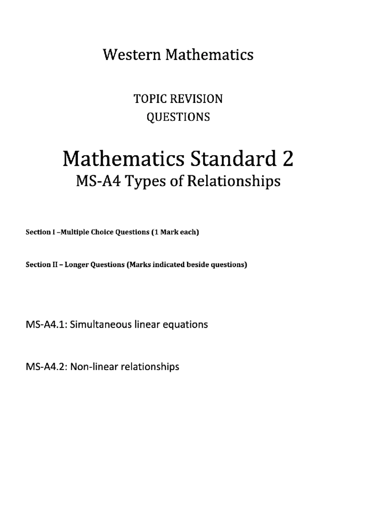 WME Mathematics Standard 2: Angled Trigonometry Revision Questions ...