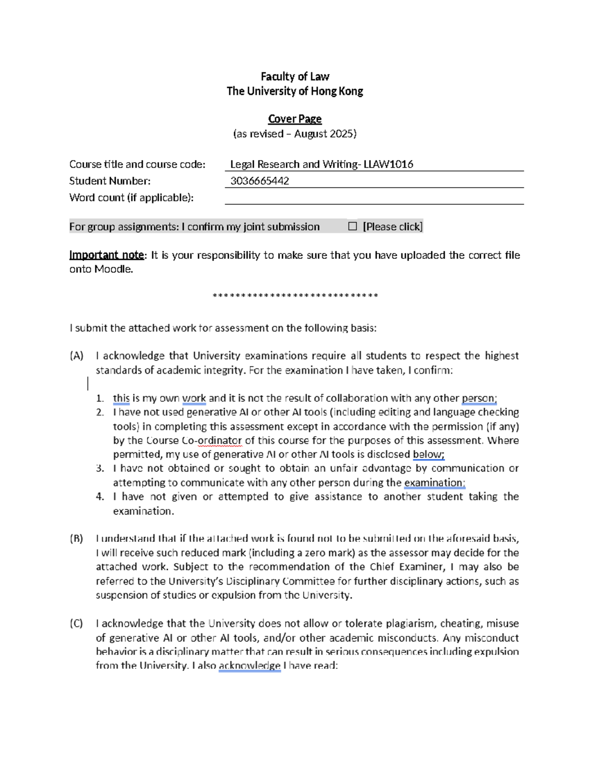 LLAW1016 Graded LOA2 - Legal Advice Letter on Noise Complaints - Studocu