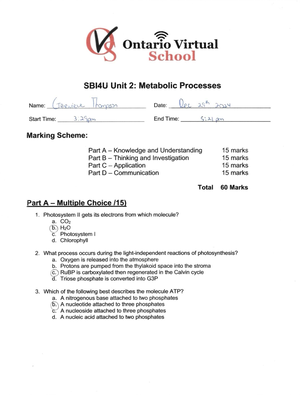 Biology - University Preparation - Grade: 12 - High School - Canada ...