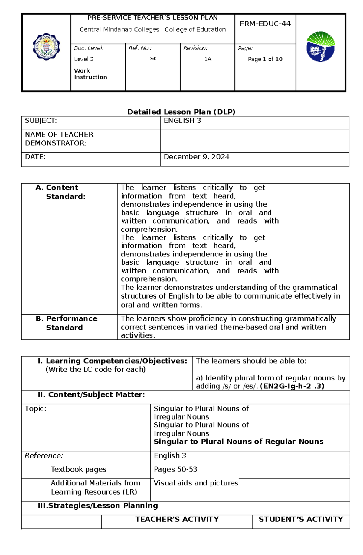 SED 4-As-Detailed-Lesson-Plan - PRE-SERVICE TEACHER’S LESSON PLAN ...