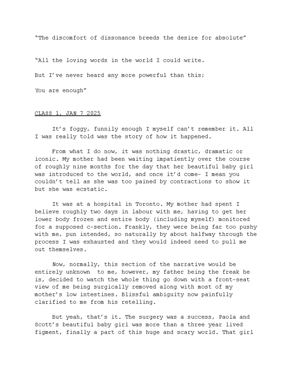 CRWR 1000 - Reflections on Love, Identity, and Cosmic Narratives - Studocu