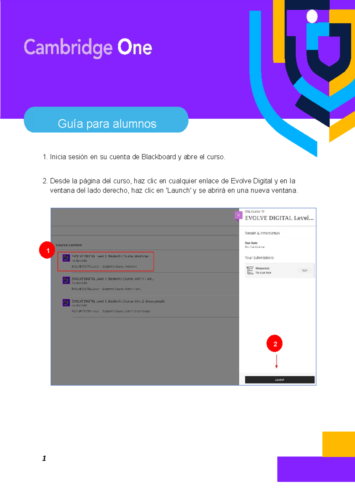 Guía para Acceder a Evolve Digital en Cambridge - Instrucciones para ...