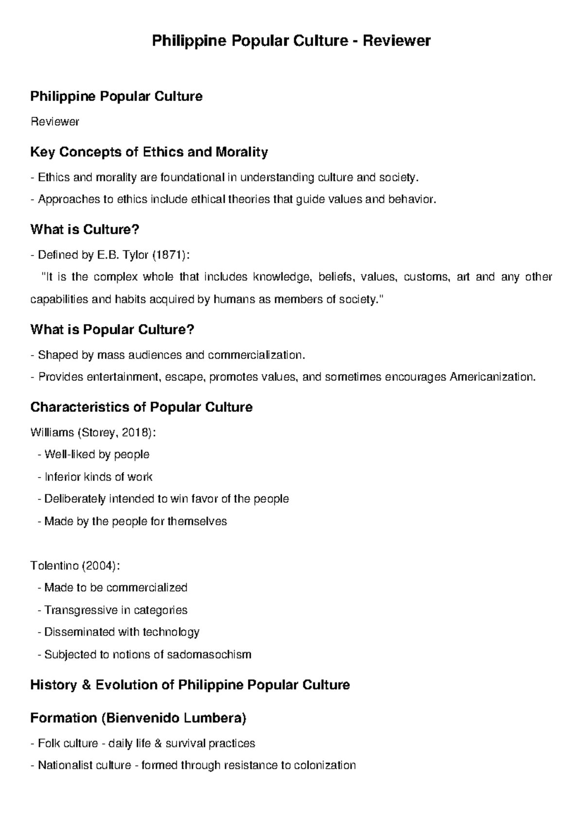 Philippine Popular Culture Reviewer: Key Concepts in Ethics & Morality ...