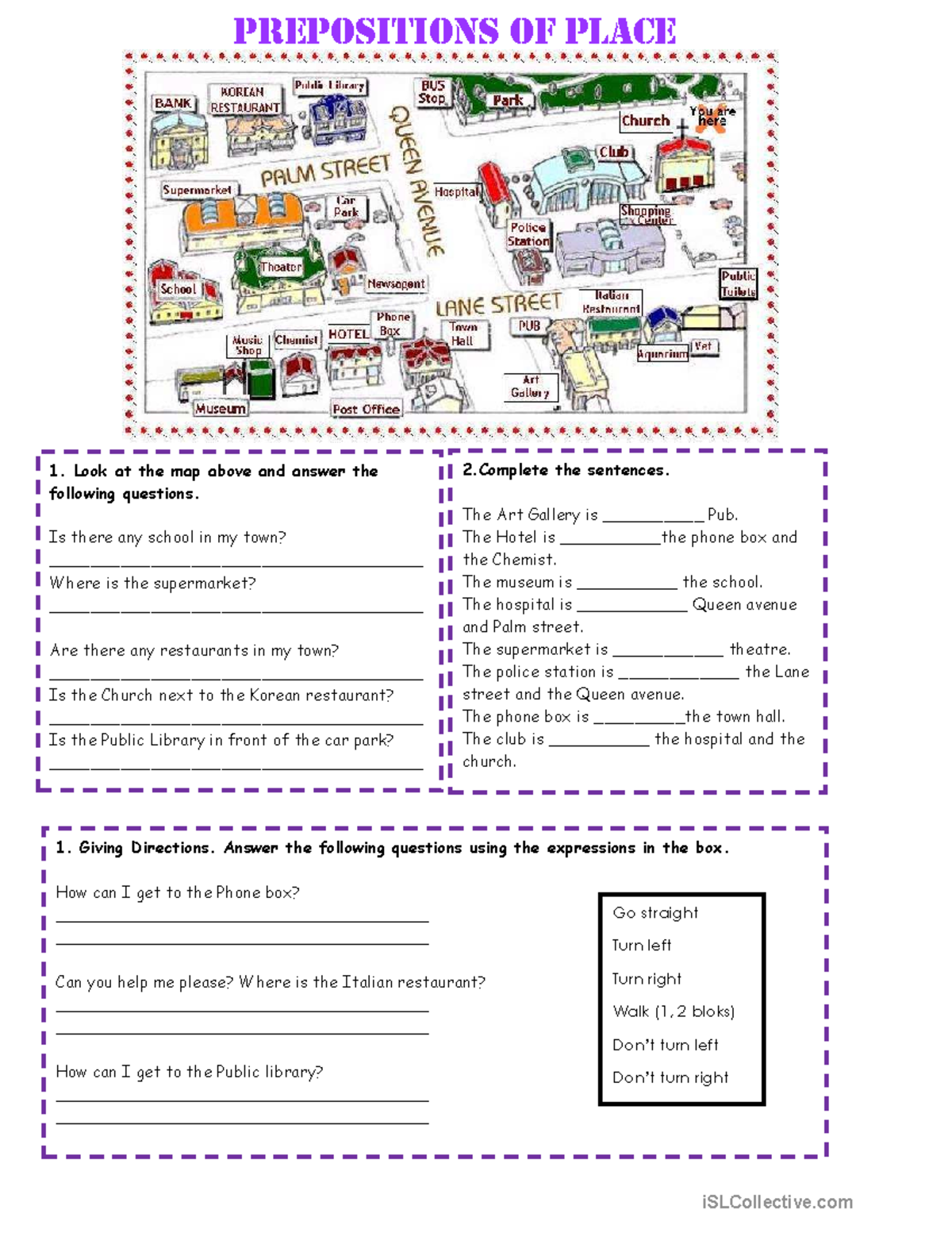 Prepositions of Place & Directions: A Guide for ESL Learners - Studocu