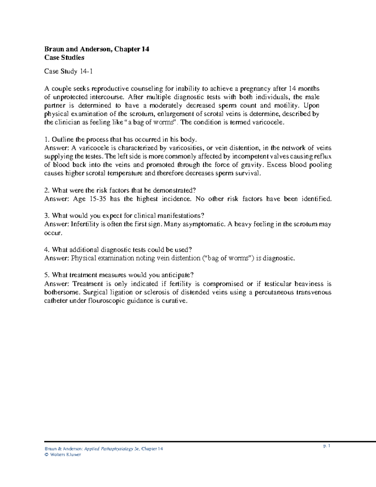 Altered reproductive function case study - Braun & Anderson: Applied ...