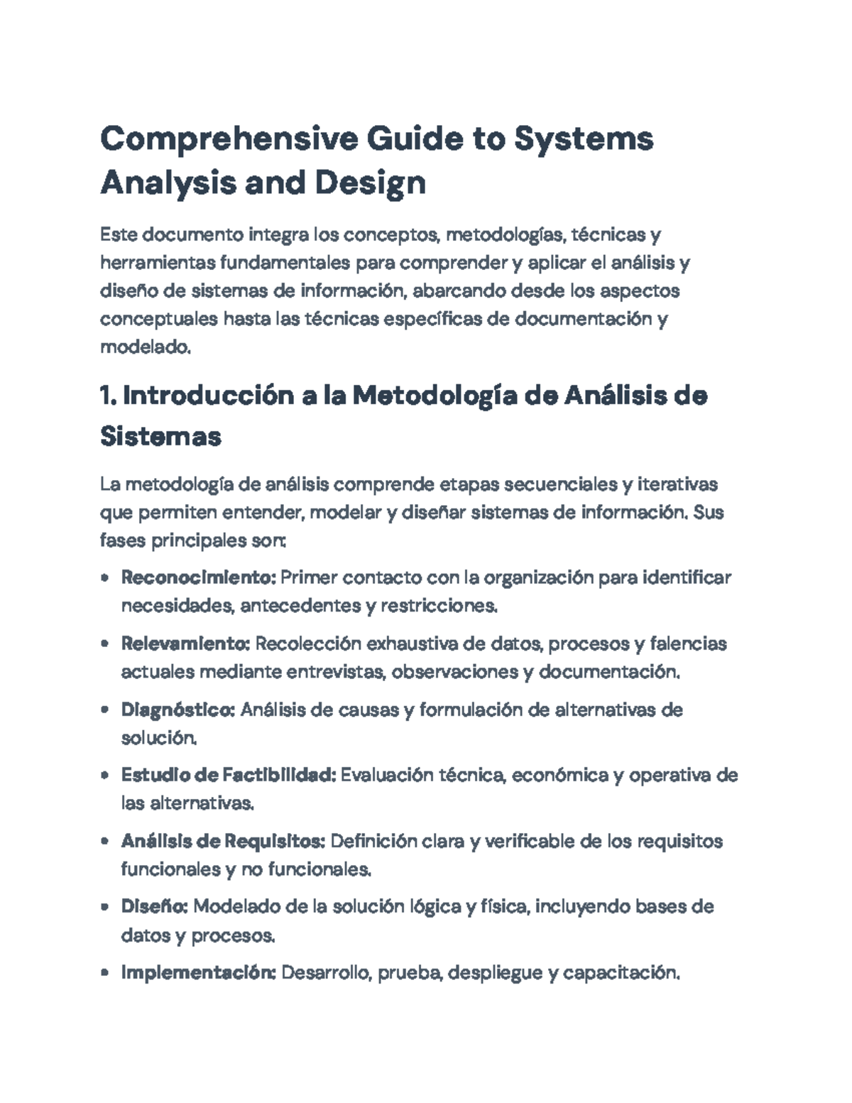 Guía Completa de Análisis y Diseño de Sistemas (SAD 101) - Studocu