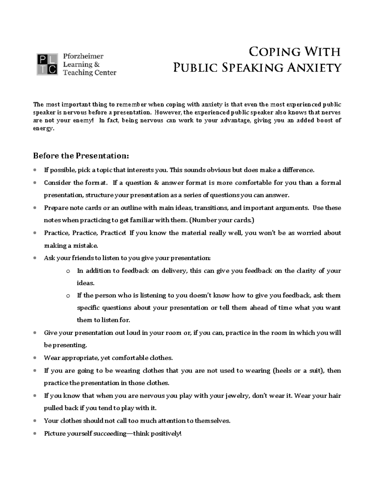 Coping with public speaking anxiety - updated 11-17-2020 - Coping With ...