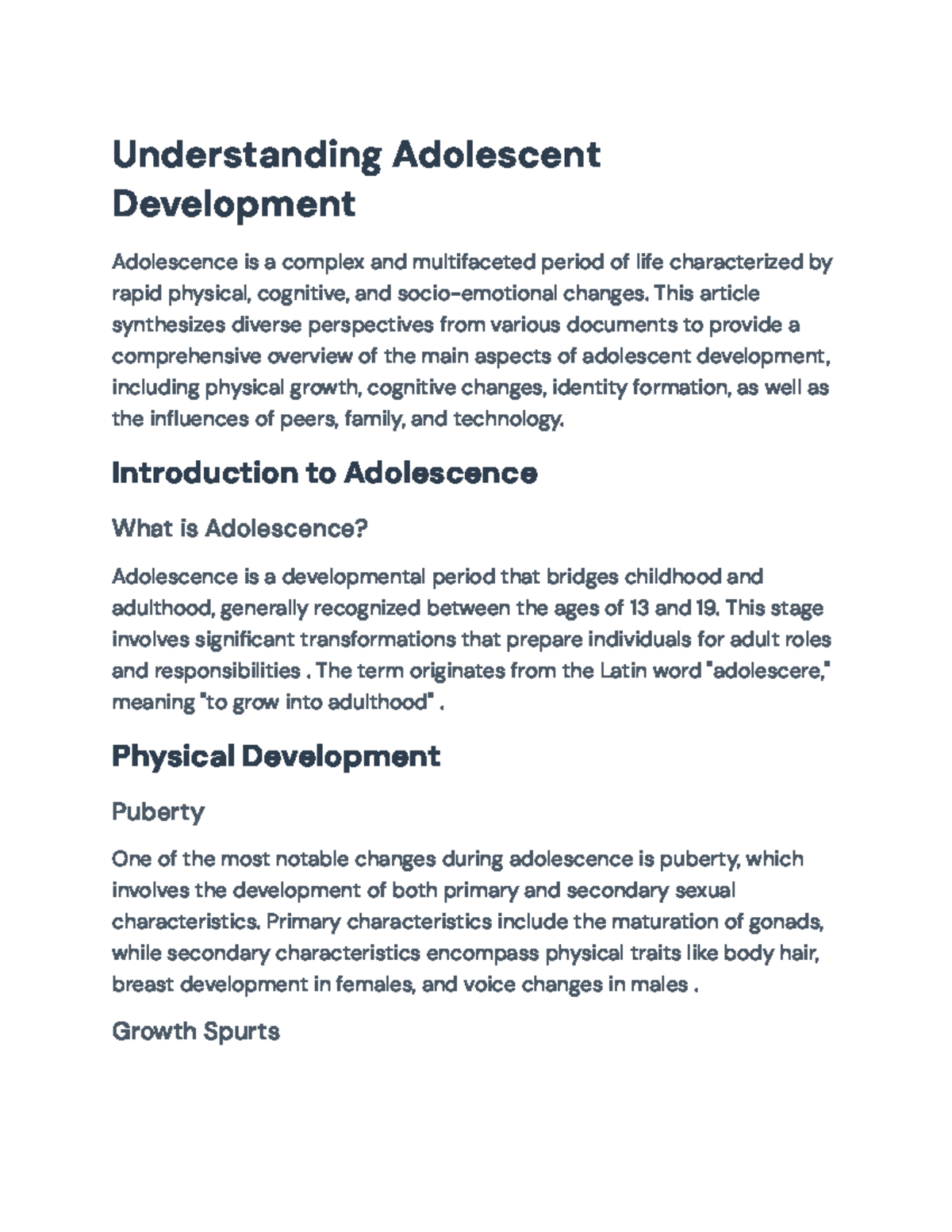 Adolescent Development Overview: Insights on Growth & Identity ...