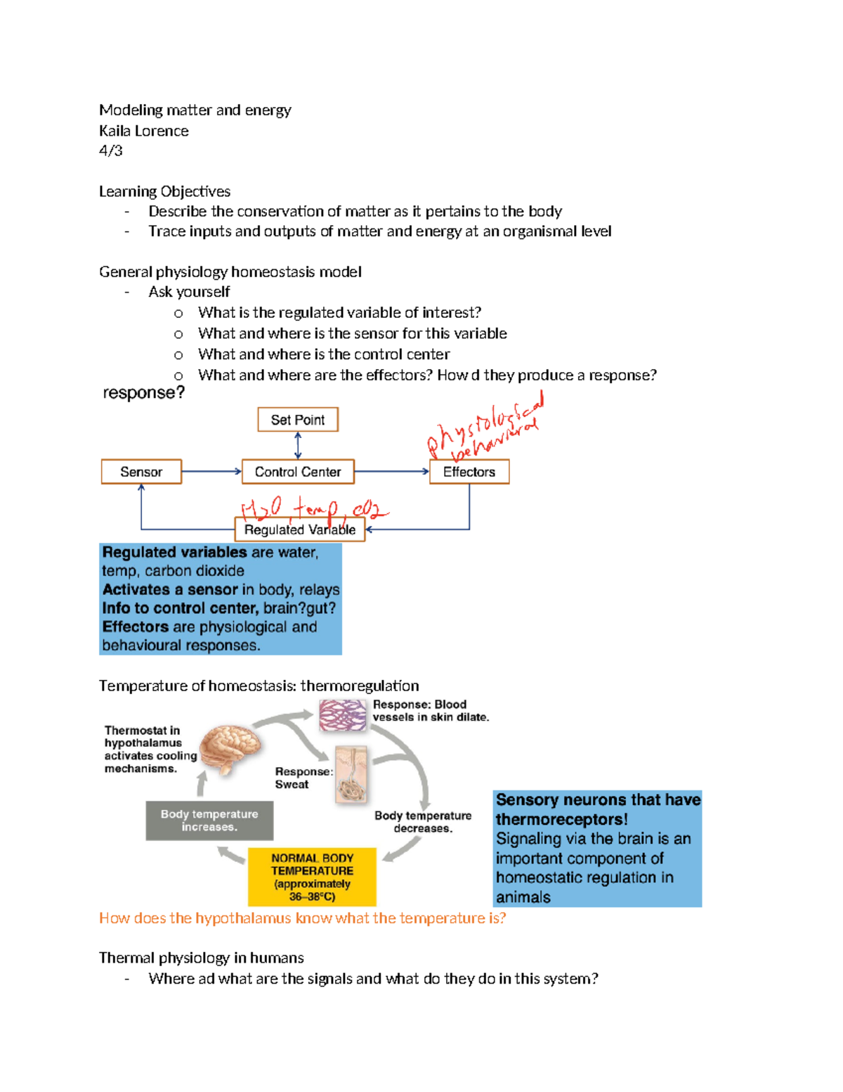 Modeling Matter and Energy: Conservation & Thermoregulation (4:3 & 4:5 ...