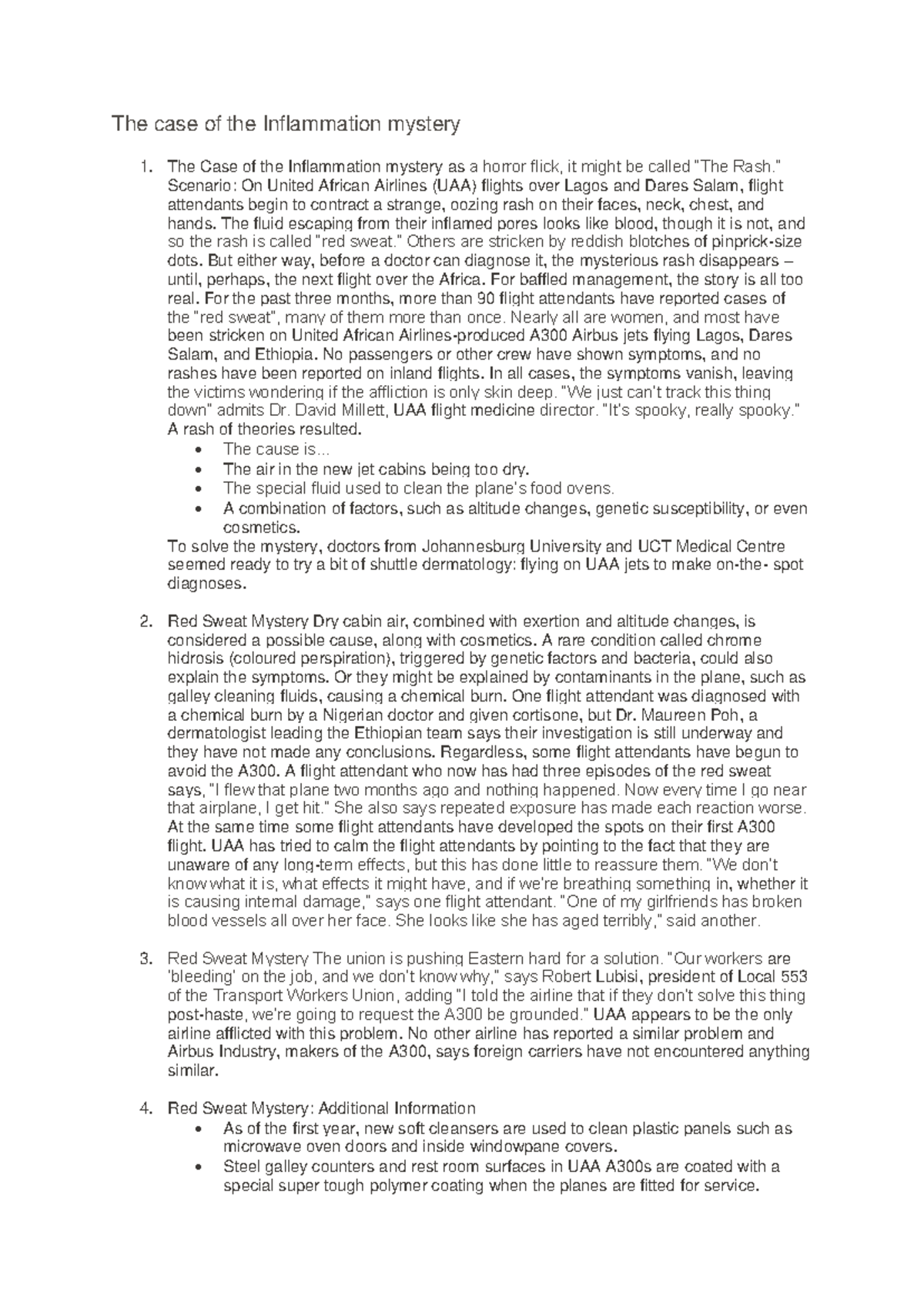 UAA 1: The Inflammation Mystery - A Case Study on Flight Attendants ...