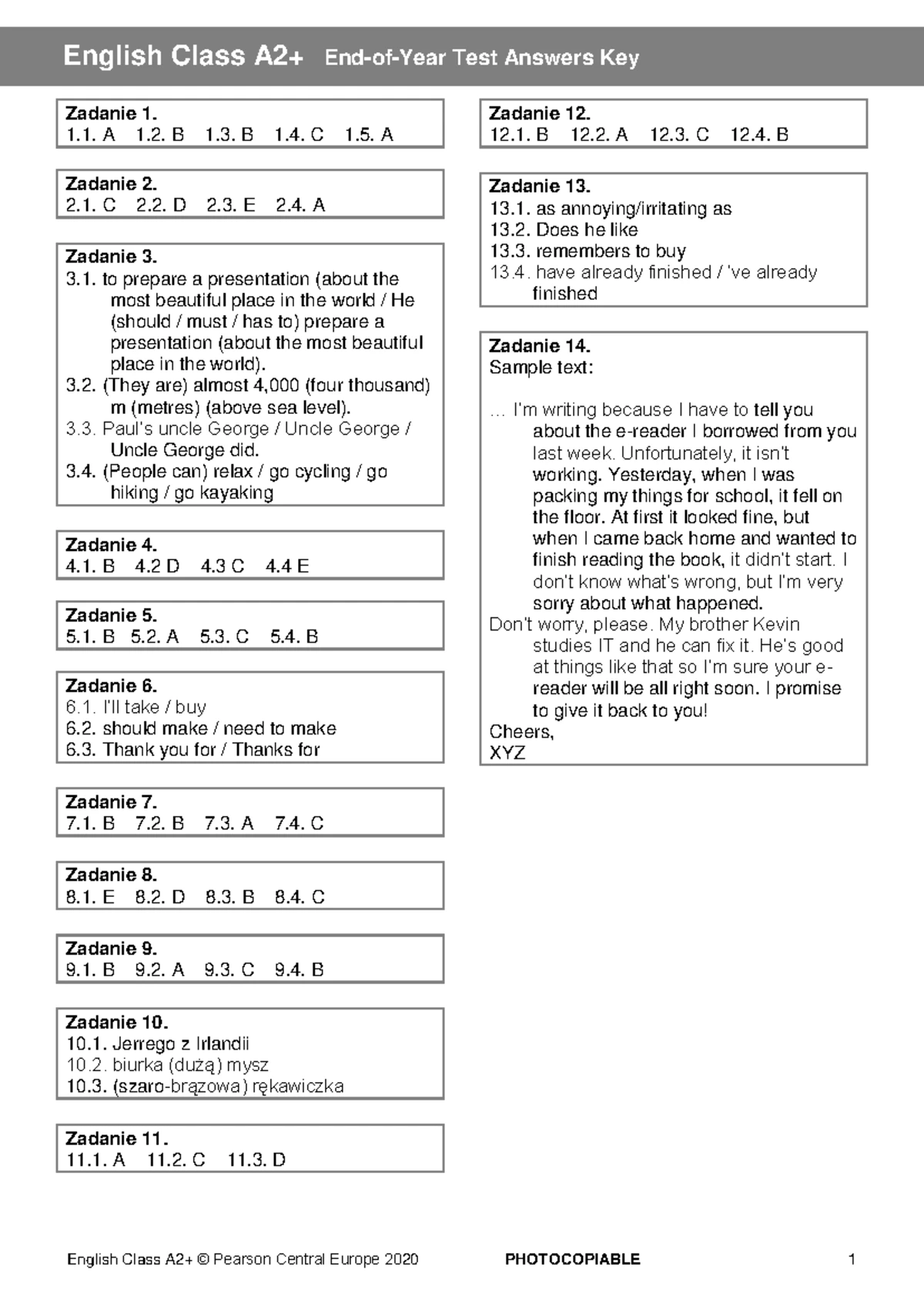 English Class A2+ End-of-Year Test Audioscript Review - Studocu