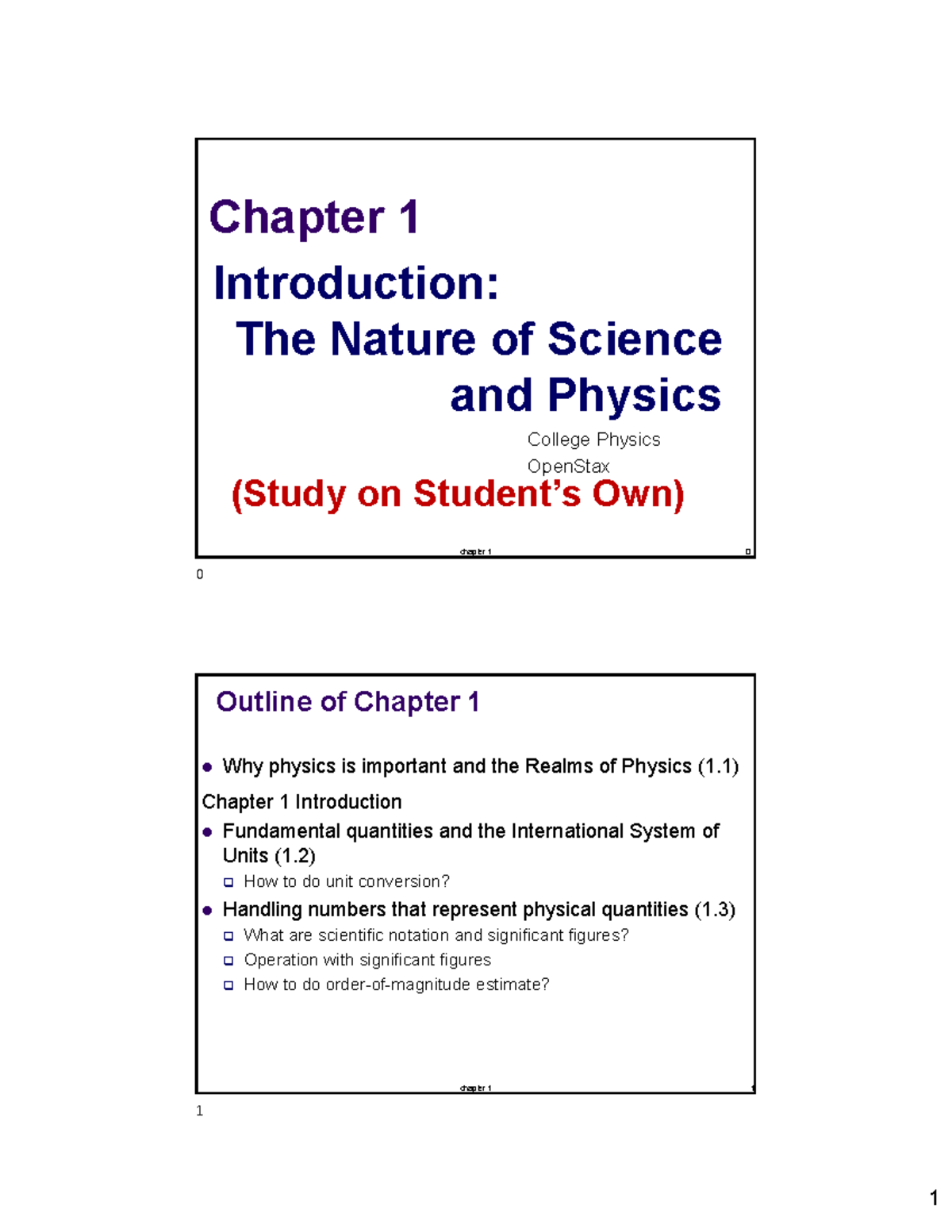 Chapter 1: Introduction to Physics Concepts and Measurements (PHY 2A) - Studocu