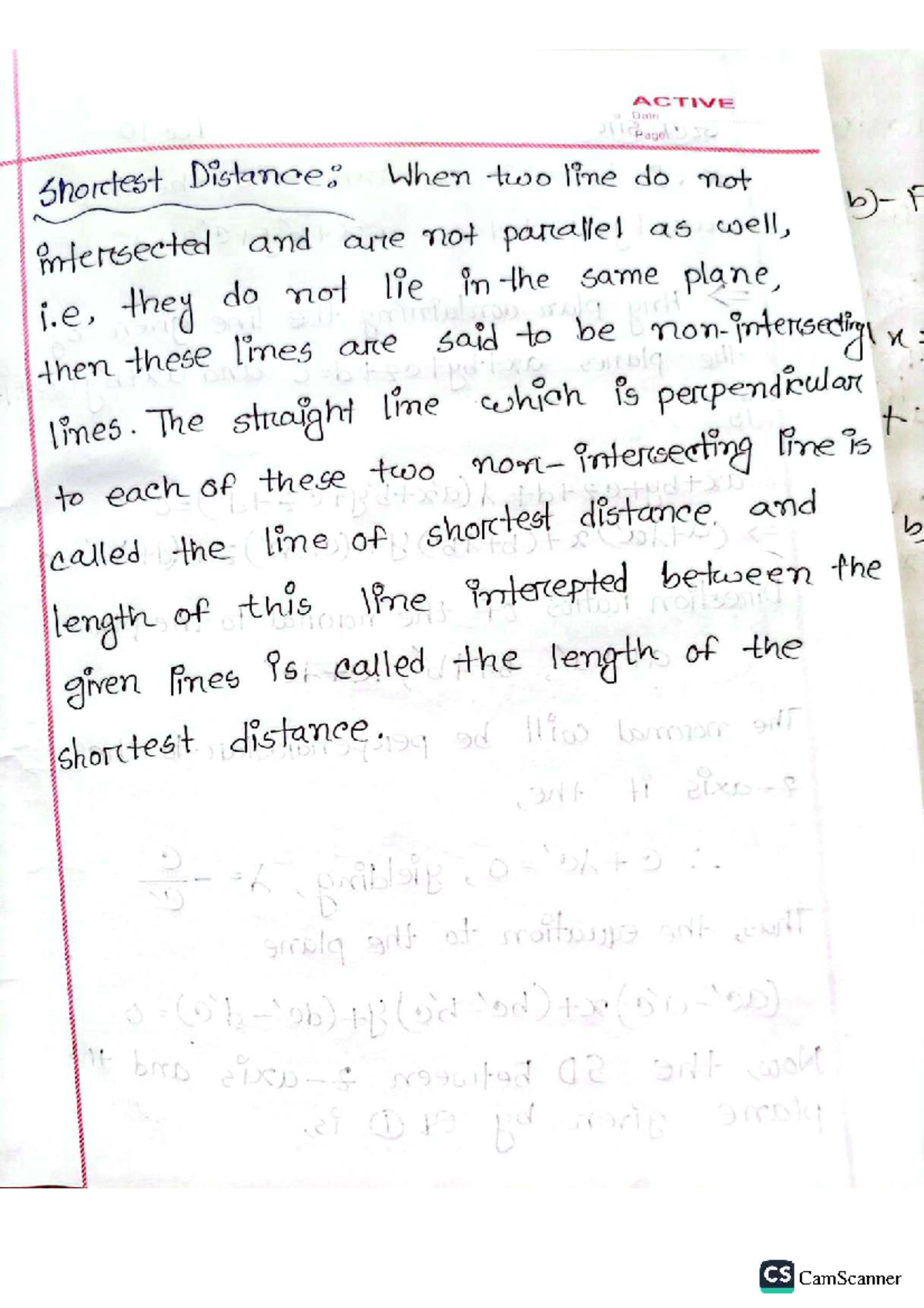 GCP 150 Lecture 10: Shortest Distance Between Non-Intersecting Lines ...